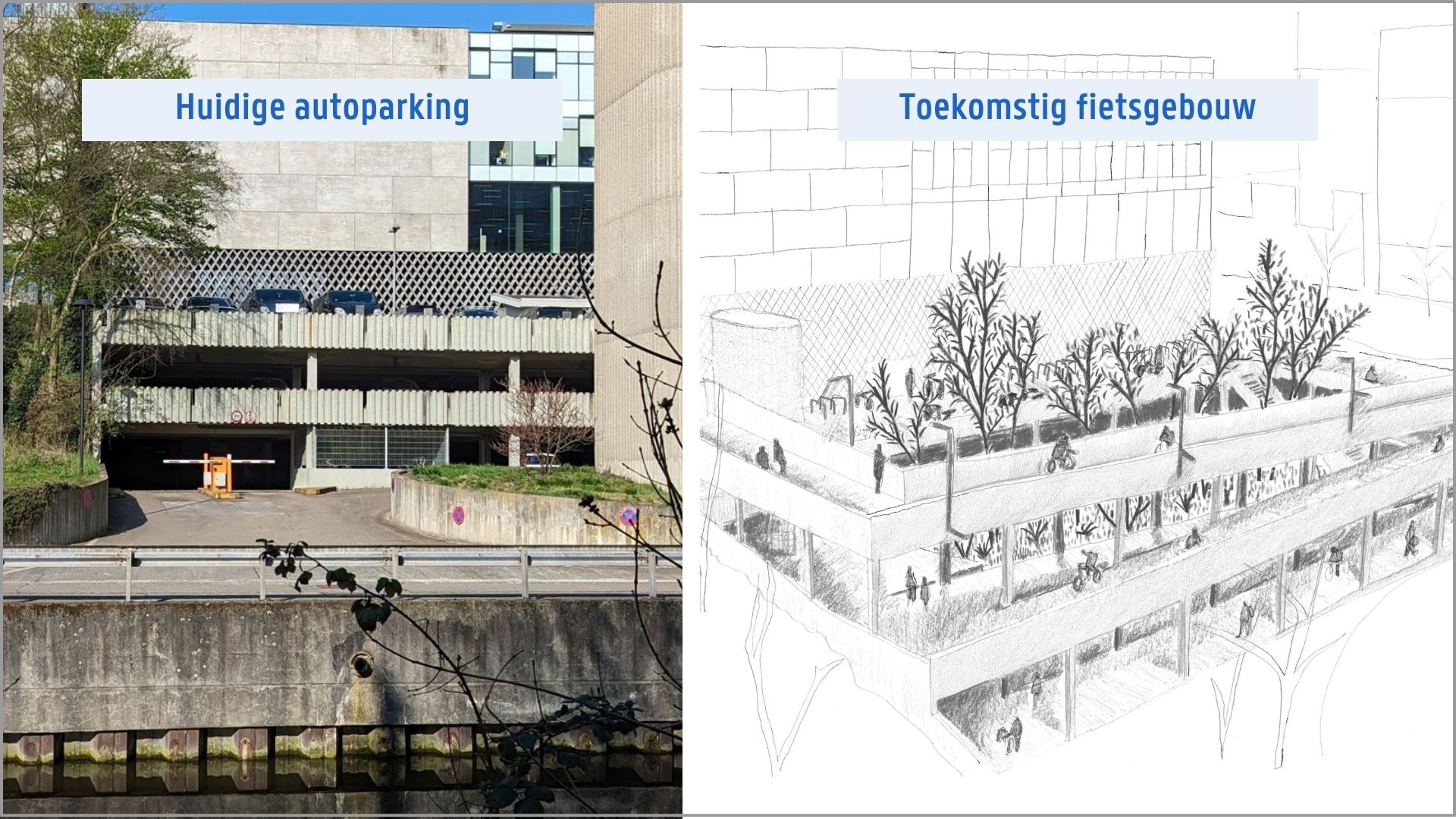 Rectoraat autoparking wordt modern fietsgebouw — Universiteit Gent